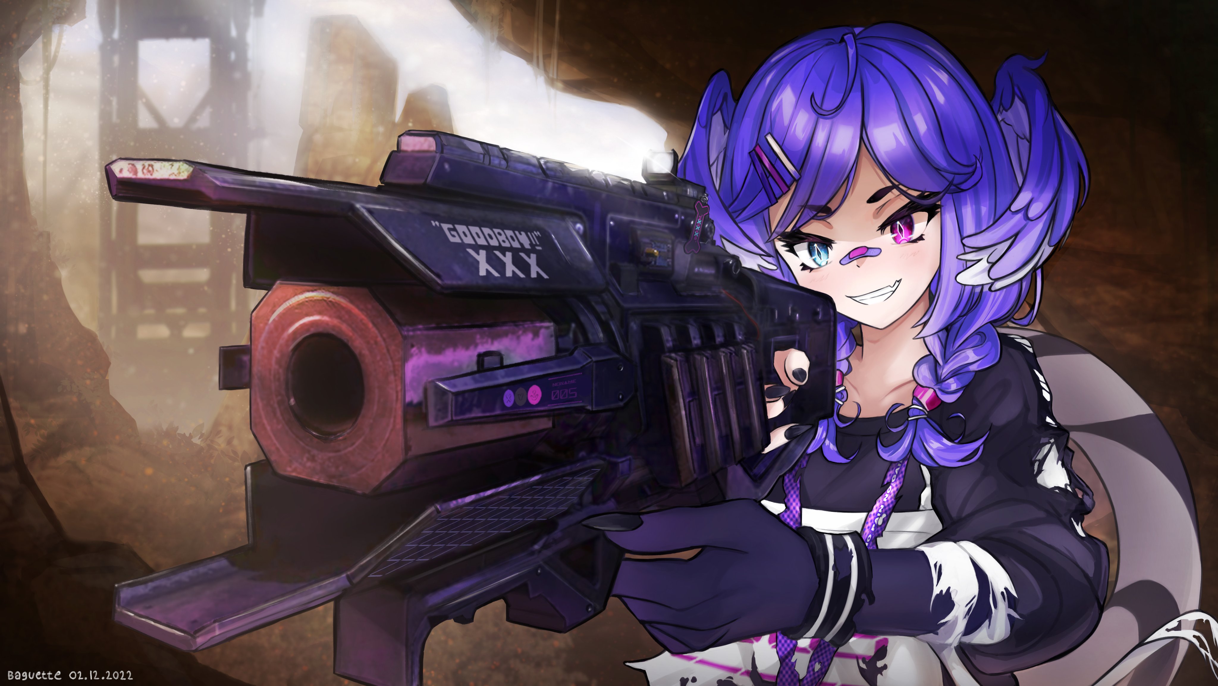 baguette (vtuber) (artist) apex legends nijisanji nijisanji en selen tatsuki bandaid gun ...